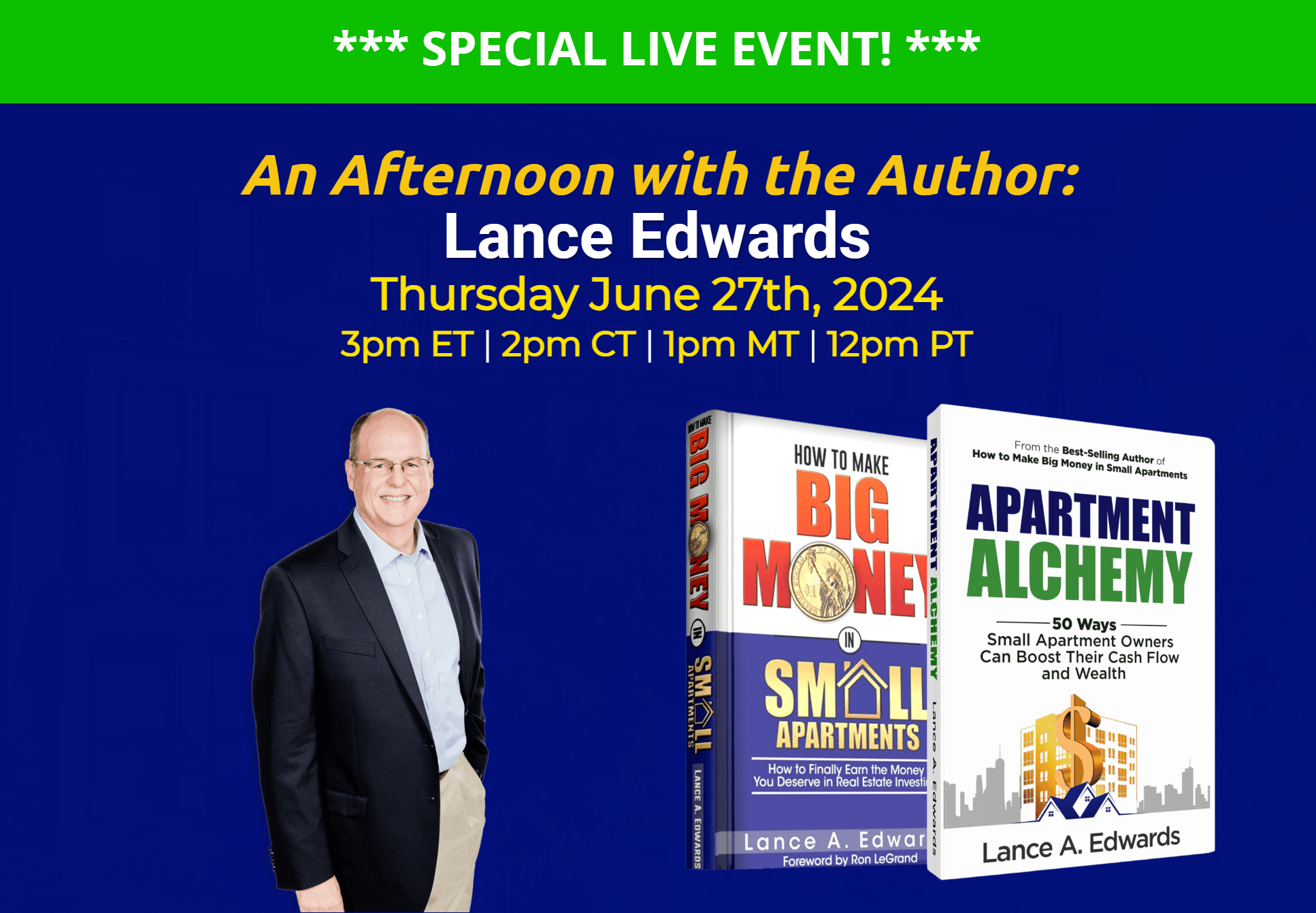 LIVE Event: An Afternoon with the Author - Lance Edwards